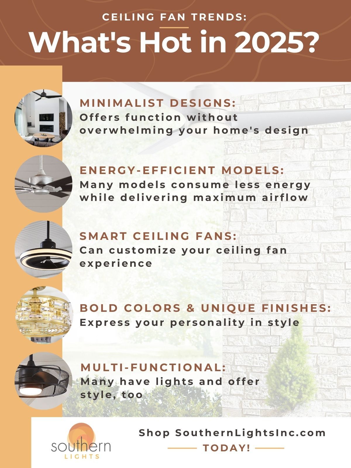 Ceiling Fan Trends: What's Hot in 2025? - Southern Lights